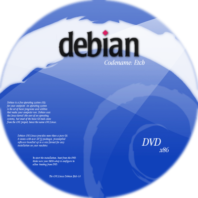 Debian Etch 4.0 CD & DVD Labals - KDE Store