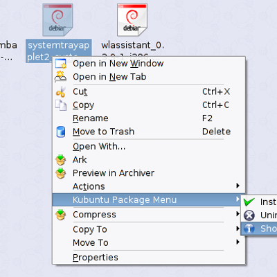 Kubuntu Package Menu - KDE Store