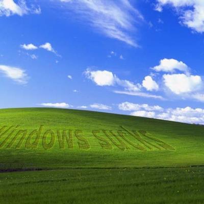 Windows sucks ("Bliss" wallpaper parody) - KDE Store