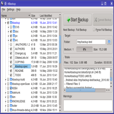 KBackup - KDE Store