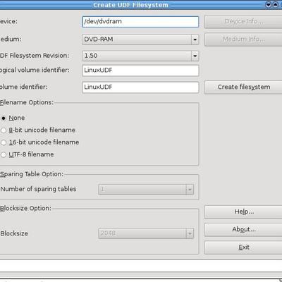 Create UDF Filesystem - KDE Store