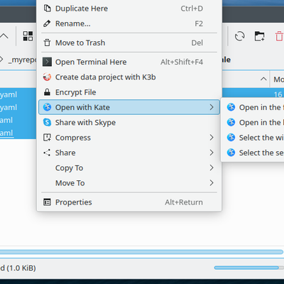 Open with Kate [Select Sessions or Instances] - KDE Store
