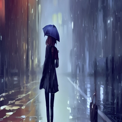 Art Girl Under the rain - KDE Store