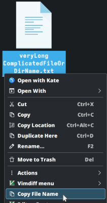 Copy File Name - KDE Store