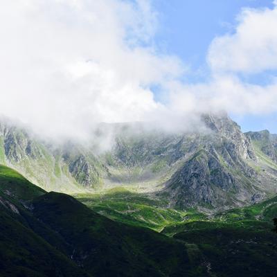 Green Mountain under cloudy sky - KDE Store