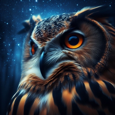 Owl Portrait in Night Bird Animal Wallpaper - KDE Store