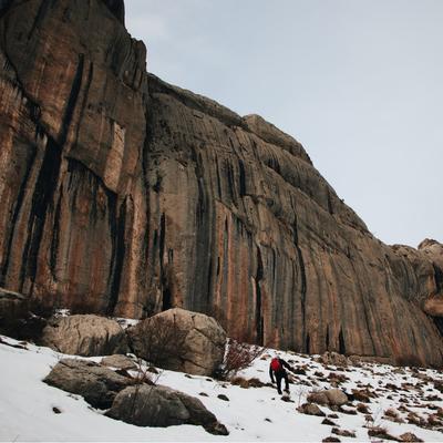 Man Hiking on the Rocky Mountain Wallpaper - KDE Store