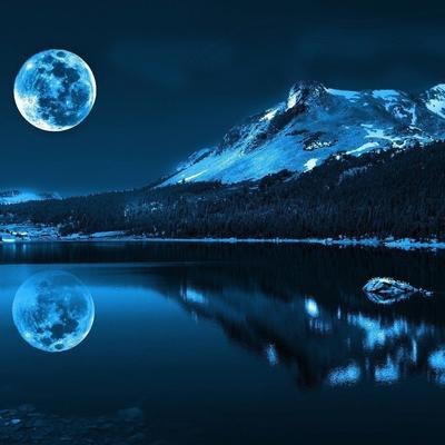 Lake wallpaper moon light - KDE Store