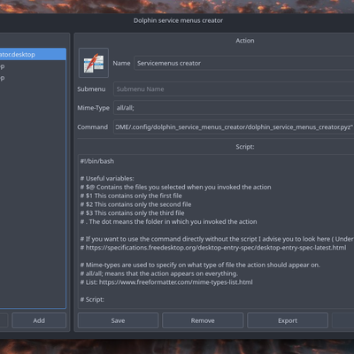 Dolphin service menus creator - KDE Store