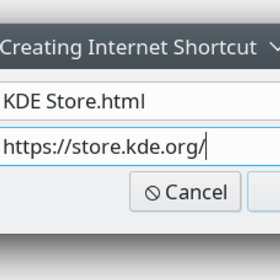 Create New Internet Shortcut - KDE Store