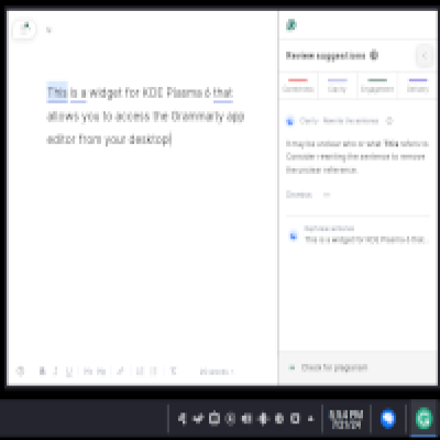 Panel Widget for the Grammarly Online Editor - KDE Store