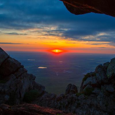 sunset evening reflection dawn cave wallpaper - KDE Store