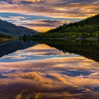 sky clouds river mountains nature - KDE Store