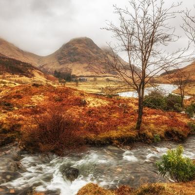 clouds trees river mountains autumn scotland scottis - KDE Store