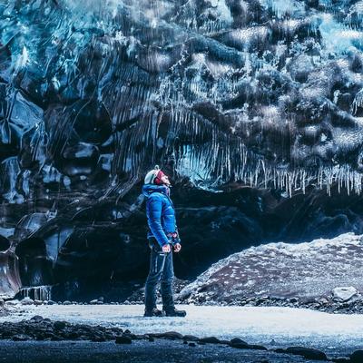 cave ice glacier man journey HDWallpaper - KDE Store