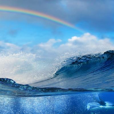 ocean waves sun rays HD Wallpaper - KDE Store