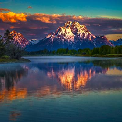 mountains sky reflection lake wallpaper background full hd - KDE Store