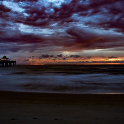 Cloud Horizon Pier Sunset hd wall - KDE Store