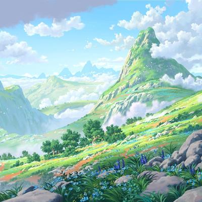 Cloud Flower Landscape Mountain Nature hd wall - KDE Store