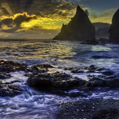 beach Rocks Clouds Sunset Sea Ocen Sky HD WALL - KDE Store