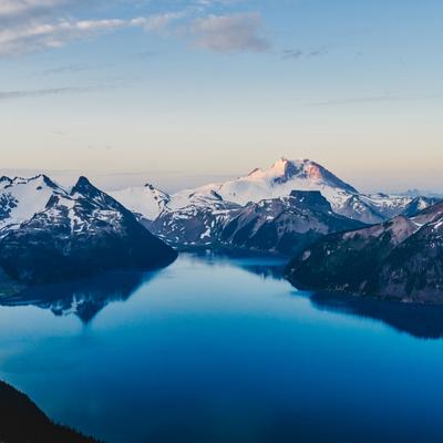 Mountains Snow covered Lake Winter Daylight Scenic Cold - KDE Store