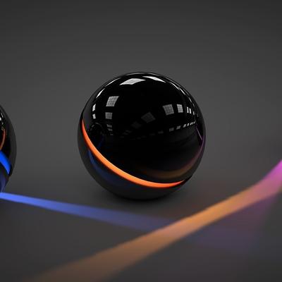 light art balls lines reflection pink three spheres - KDE Store