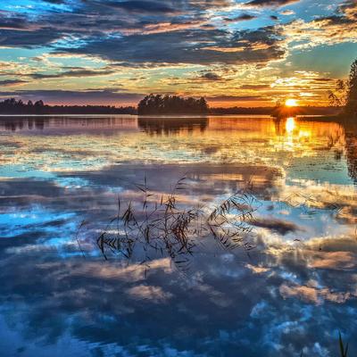 sunrays Sunset evening HD Wallpaper lake - KDE Store
