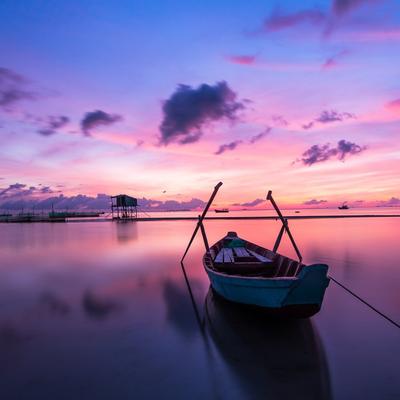 sunset evening boat - KDE Store