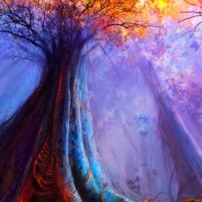 artwork autumn fantasy forest landscape Magical nature tree - KDE Store