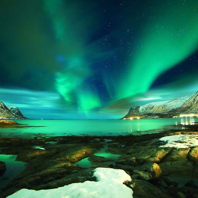 Aurora Borealis milky way starry sky hd wall - KDE Store