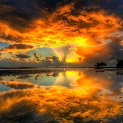 Beautiful Sky Black Cloud Clouds Golden Sun - KDE Store