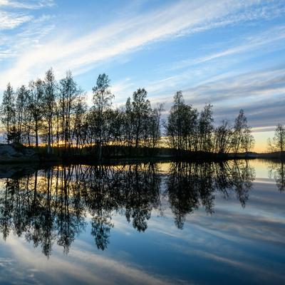 lake reflection Blue Sky mountain - KDE Store