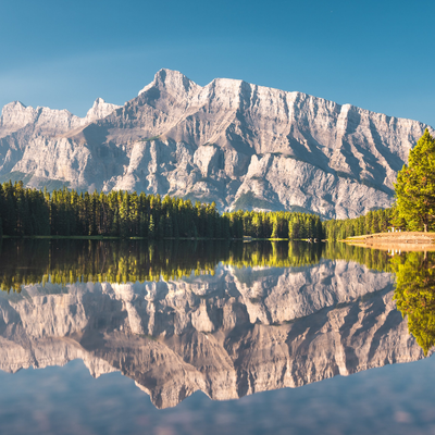 landscape nature mountain reflection pine trees forest - KDE Store