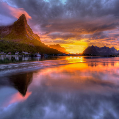 lake reflection Blue Sky mountain - KDE Store