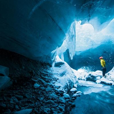 men nature long exposure ice cave Formation glacier - KDE Store