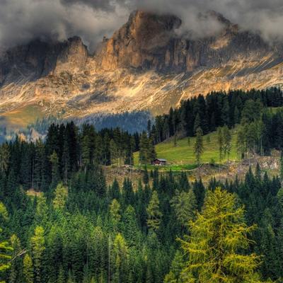 trees landscape lights forest mountains lake nature - KDE Store