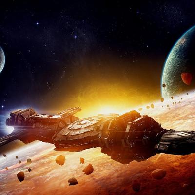 night planet space artwork Earth science fiction space - KDE Store