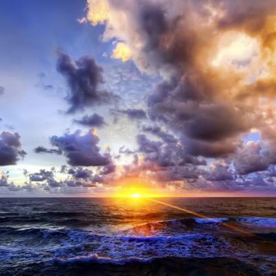 sunlight landscape sunset sea reflection sky clouds - KDE Store