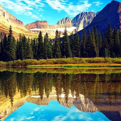 Nature Lake Reflection Pine Trees HD WALLPAPER - KDE Store