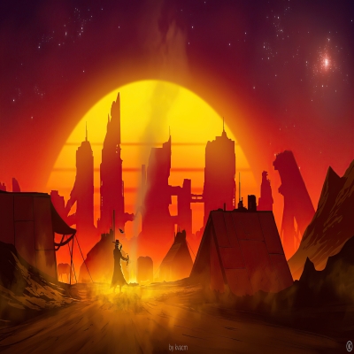 Abstract Cowboy Retrowave 4k - KDE Store