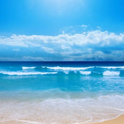 Ocean white clouds beach sky nature sea waves hd - KDE Store