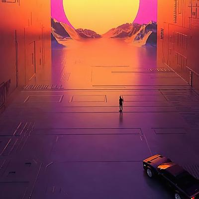 Path To Vaporwave Sun HD Wallpaper - KDE Store