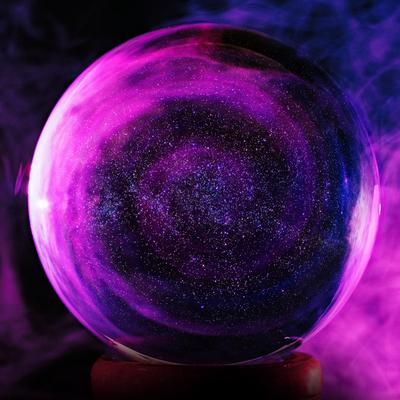 Crystal Ball Purple Smoke Glass Ball Black background Sphere - KDE Store
