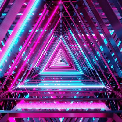 Neon Triangle Vanishing point Pattern Purple Shape Geometric - KDE Store