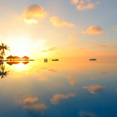 Sunset Reflection Water During Sunset Full HD - KDE Store