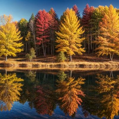 colorful trees with autumn foliage surrounding - KDE Store
