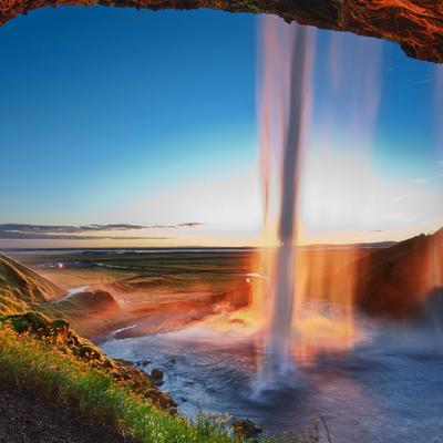 Nature Sunrays Waterfall HD Desktop - KDE Store