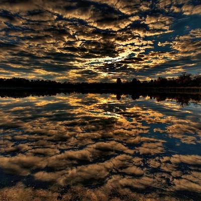 sunset evening lake reflection - KDE Store