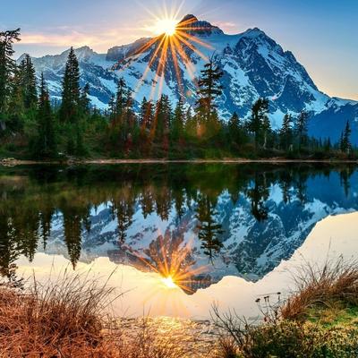lake reflection Sunrays - KDE Store