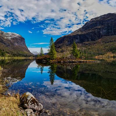 lake reflection cloudy sky - KDE Store